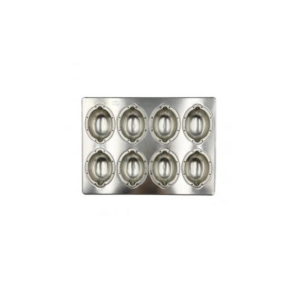 松永製作所　シリコン加工　シルバーレモン天板8P  MS17 オールシーズン使える定番のレモン型です。家庭用オーブンに入るサイズで使い勝手のいい商品です。表面にシリコン加工がかかっており型離れの良さに定評があります。また当社の型は熱伝導も良...