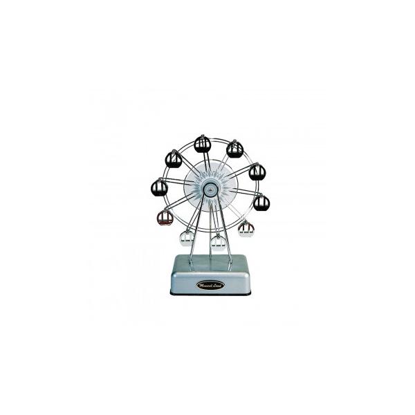 イシグロ　オルゴール 観覧車　シルバー  12720 ネジを巻くと観覧車が回転し、かわいいオルゴールの音色が聞こえてきます。就寝前のリラックスタイムにピッタリな商品です。 生産国:台湾 素材・材質:プラスチック、スチ-ル 商品サイズ:W19...