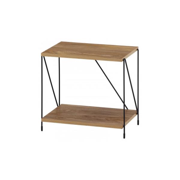 不二貿易　（C/D:77558） EZBOワイヤーラック2段 40幅 OAK NA 差し込むだけの簡単組み立て!工具不要の2段オープンラックです。 生産国:マレーシア 素材・材質:構造部材:金属(鋼)、表面材:プリント紙化粧パーティクルボー...