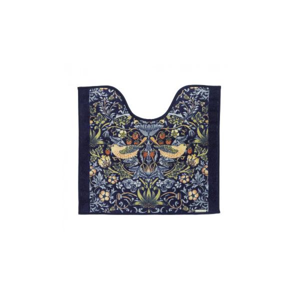 Morris Design Studio イチゴドロボウ トイレマット  60×65Vcm FT1702A B ブルー 時代を超えて愛されるウィリアム・モリスの代表作の一つで、モリスの別荘である「ケルムスコット・マナー」でいちごをついばむツ...