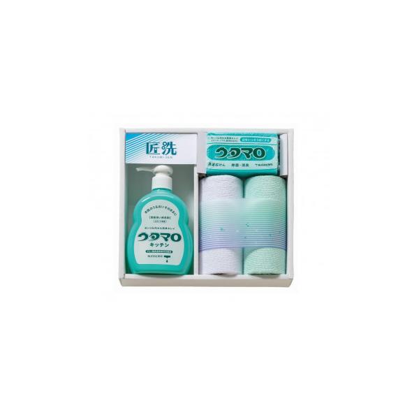 ウタマロ 石鹸・キッチン洗剤ギフト UTA-155 ガンコな汚れもしっかり落とす。ウタマロ洗剤でまっ白で気持ちのいい暮らし。 生産国:中国 素材・材質:マイクロファイバークロス:ポリエステル80%・ナイロン20% 重量:725g セット内容...