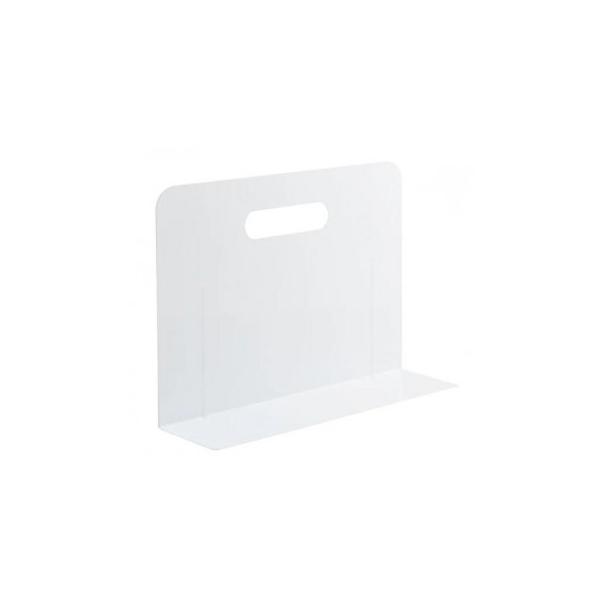 LIHIT LAB.(リヒトラブ)　ブックエンド　ワイドタイプ(マグネット付)　白　A-7352-0 棚の端まで置ける便利なL型タイプ。マグネット付きなので書庫の中でもしっかり固定。 生産国:中国 素材・材質:スチール 商品サイズ:80×2...