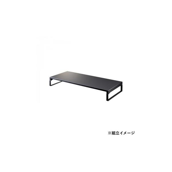 LIHIT LAB.(リヒトラブ)　机上台　幅590mm・ロータイプ　マットブラック　A-7332-124 机上台を使えば有効スペースがUP。台の上にはPCモニターや電話、ラックなどが、下段はノートPCやデスク小物の収納にスッキリ収まる。奥...