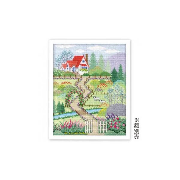 オリムパス ししゅうキット　フレーム　花園の家　7398 ヨーロッパへの旅の記憶を、季節ごとに表現しました。技法はクロスステッチ。額(W-35)は別売り。技術レベルは上級者向。 生産国:日本 素材・材質:布・ししゅう糸:綿100%クロス針:...
