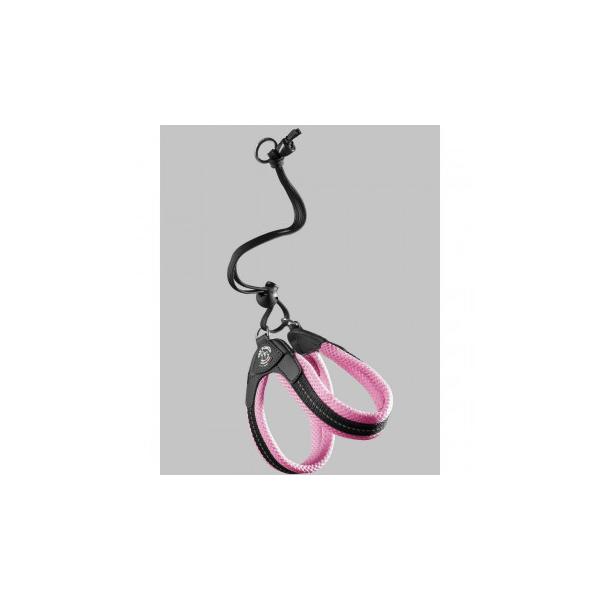 （ペット） TRE PONTI リベルタ　ソフトメッシュ ピンク 1号 LTP103 ストラップの先端リングにリードを付けて使用します。調節可能なストラップでリラックスした状態を保ちますが、犬が引っ張ったり飼い主がリードを引くとハーネスが締...