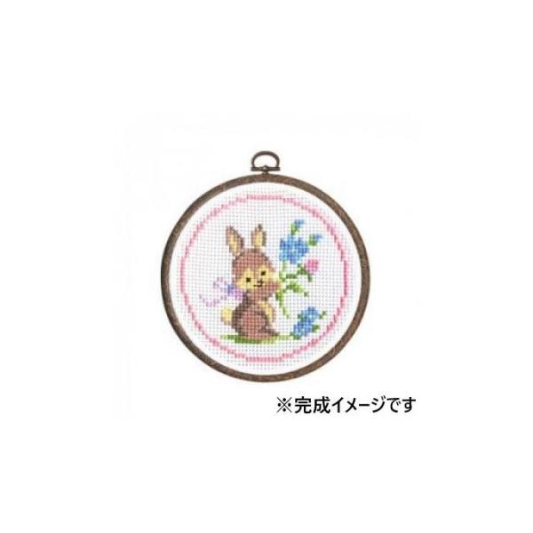 オリムパス ししゅうキット　フープ　ウサギとお花 7402 森に住むかわいい動物たちの、やさしいパステルカラーのキット。初めての方でも楽しめる、かんたんキットです。技法はクロスステッチ。時間の目安:4~5時間。技術レベルは初級者向。 生産国...