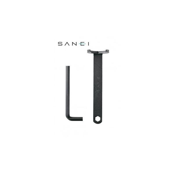 三栄水栓　SANEI　ナット締付工具　PR357 ワンホール混合栓(対辺約38mm)のロックナットをまわす時に使用。 生産国:日本 素材・材質:鋼 付属品:六角スパナ 水栓用品。 キーワード【DIY 工具 道具】