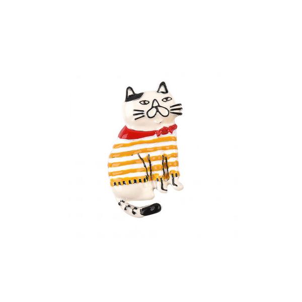 クスグルジャパン 親指サイズのブローチ ねこぜがわさん アイボリー 24-7579 全て手作業で色の絵付けをしています。そのため微妙に一つ一つ仕上がりが異なりますが手作り感と味わいがあります。ちょっとヘンテコなお顔の子もいるかと思いますがそ...