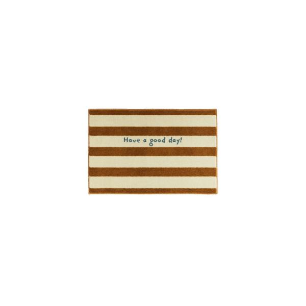 (クリーンテックス) デザインマット kahou good day_brown stripe 45×75cm Collection kahou は、「良い報せ」が舞い込んでくるようなラッキーモチーフ・キーワードをあしらったデザインマット。服...