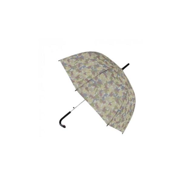 gnocco(ニョッコ) 長傘 迷彩猫 カーキ SY18-CT-GR ハードなイメージの迷彩柄をエレガントに仕上げました。柄の中には猫が何匹隠れているでしょうか。やさしい色合いで、年齢・シーンを問わずお使いいただけます。持ち手は猫の肉球をあ...