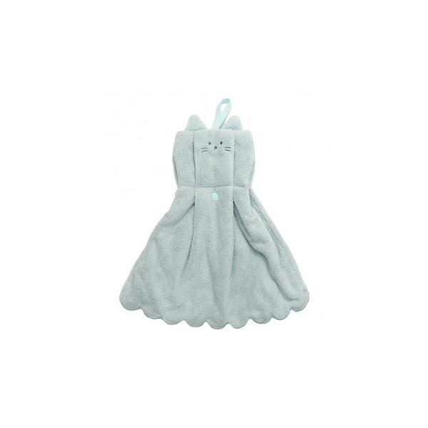 jou jou lier ジュジュリエ　無地　ドレスタオル　ねこ　80　BLUE　GHR9385 猫ちゃんがドレスを着ているようなデザインのタオル。ループ付きなのでフックに掛けて使えます。 生産国:中国 素材・材質:ポリエステル86%・ナイ...