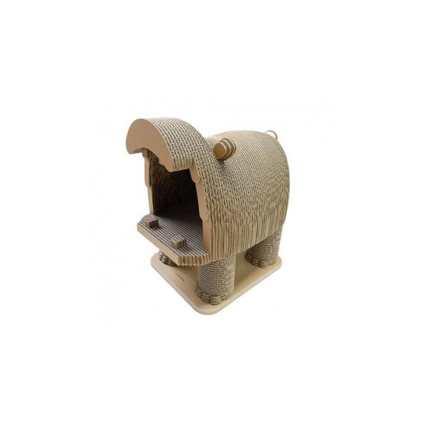 カリカリーナ　ZOO ズー かば 本体のみ 狭くて暗い場所が好きという習性のある 猫ちゃんが大好きな「猫ちぐら」。 カリカリーナ流の「遊びゴコロ」をプラスすると、可愛い動物型の爪とぎが誕生しました。国産の「超」強化ダンボールを使い、丁寧に成...