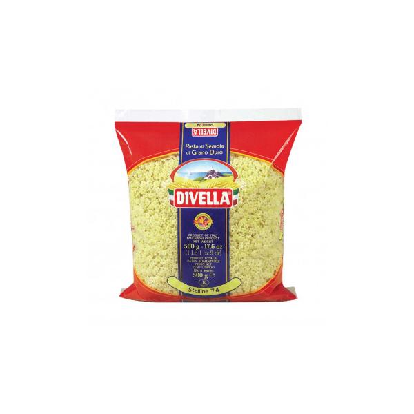 DIVELLA ディヴェッラ パスタ ♯74 ステッリーネ 500g×24個 606-218 星の形をしたパスティーナ。下茹でせず、そのままスープにいれてお使いいただけます。スープをぬくもりのあるひとときに。茹でてサラダにも。 生産国:イタ...