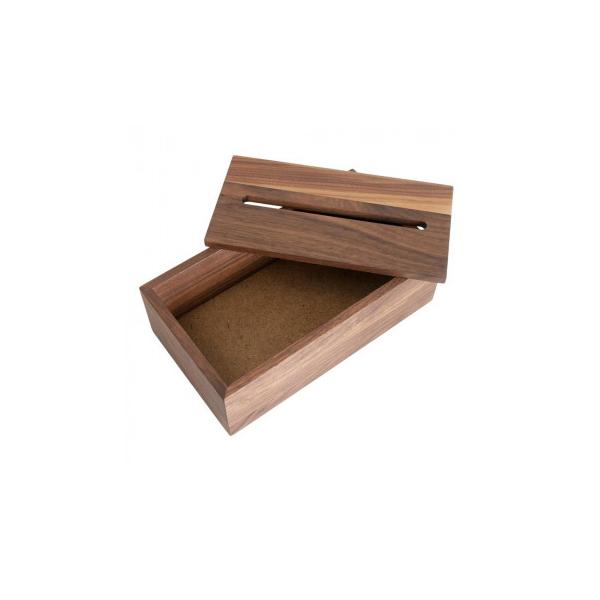 Latree ラトレ DEN デン ティッシュボックス 270 ♯WN ウォルナット PL1DEN-0250108-WNOL 落とし蓋式のティッシュボックスです。箱無しティッシュが使えます。 生産国:ベトナム 素材・材質:ウォルナット(塗装...