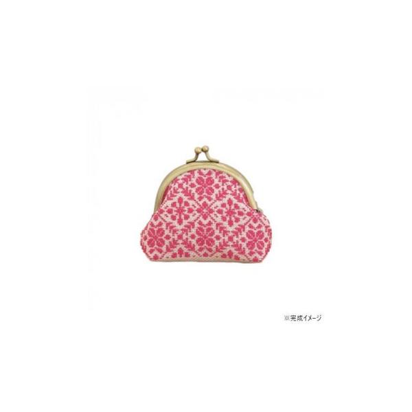 オリムパス　日本の伝統刺繍　こぎんキット　がま口ポーチ　丸型(ベージュ)　36 北欧テイストあふれる鮮やかな色彩のこぎんキットを揃えました。 生産国:日本 素材・材質:糸・布:綿100%こぎん針:はがね口金:真鍮 商品サイズ:出来上がりサイ...