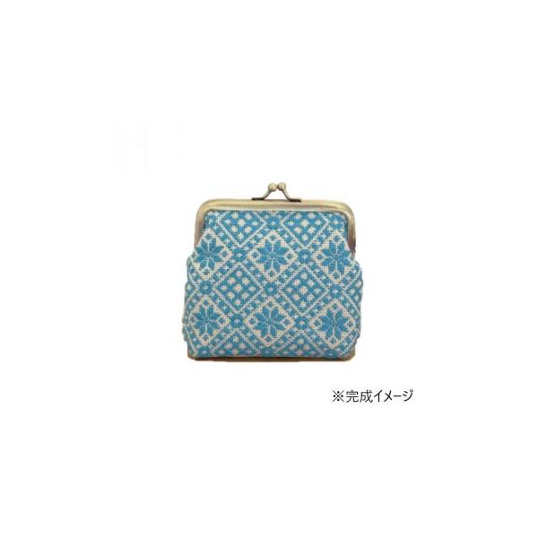 オリムパス　日本の伝統刺繍　こぎんキット　がま口ポーチ　角型(ベージュ)　38 北欧テイストあふれる鮮やかな色彩のこぎんキットを揃えました。 生産国:日本 素材・材質:糸・布:綿100%こぎん針:はがね口金:真鍮 商品サイズ:出来上がりサイ...