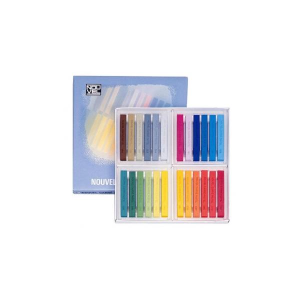 NOUVEL　Carre´Pastels　ヌーベルカレーパステル　24色セットB　NCT-24B　495508 従来のコンテほど固い感じではなく、パステルのなめらかさやソフトでシックなタッチ・軽やかさを持っています。粒子の細かさ・のびの良さ...