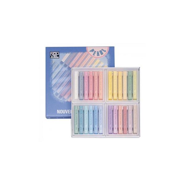 NOUVEL　CARRE　PASTEL　ヌーベルカレーパステル　24色パールセット　NCT-24P　424635 従来のコンテほど固い感じではなく、パステルのなめらかさやソフトでシックなタッチ・軽やかさを持っています。粒子の細かさ・のびの良...