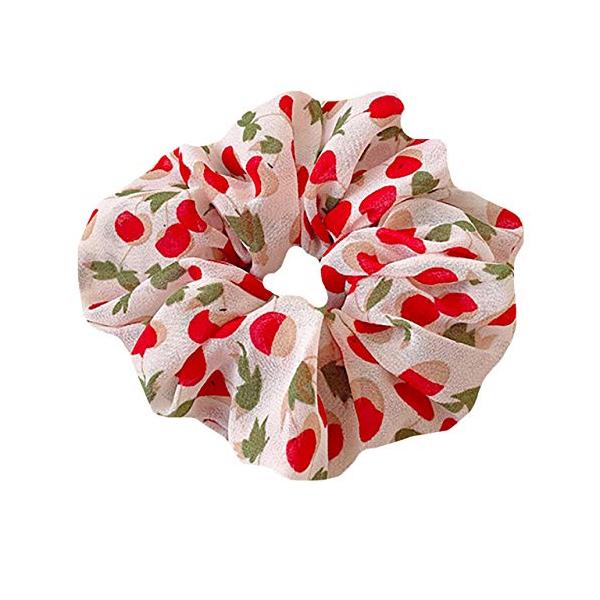 【ご購入後の当店からの連絡はご登録のメールアドレスに通知いたします。必ずご確認ください】ふんわりボリューミーな レディース チェリー さくらんぼ デザイン シュシュ ヘアゴム 。デザインが 女性らしい おしゃれ で かわいい 仕上がりになっ...