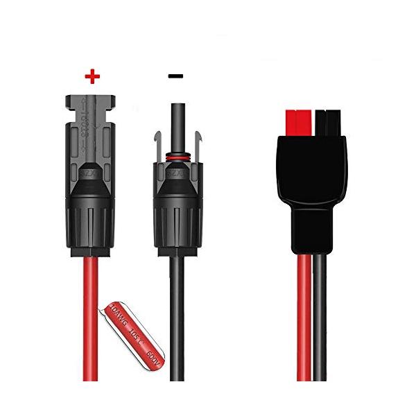 【ご購入後の当店からの連絡はご登録のメールアドレスに通知いたします。必ずご確認ください】10AWGソーラーパネルアダプターケーブル、長さ43cm メートル、長さは十分ですが、非常に柔軟性があり、保管しやすい注意してください: 赤い線の正と負...