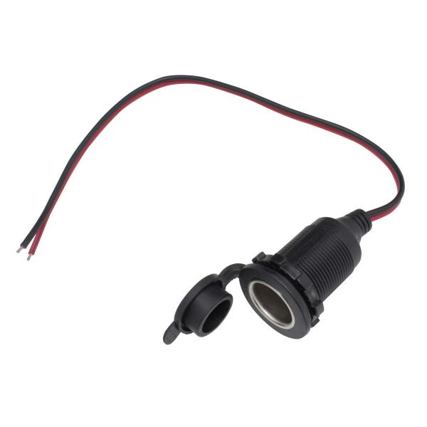 【ご購入後の当店からの連絡はご登録のメールアドレスに通知いたします。必ずご確認ください】【商品概要】12V用のシガーソケット（メス）蓋・ケーブル付きです。電源の取り出しにお使いください。ネジ部外径：約28.5mm／ケーブル長：約30cm仕様...