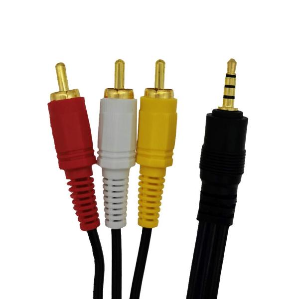 【ご購入後の当店からの連絡はご登録のメールアドレスに通知いたします。必ずご確認ください】【商品概要】3 x RCAへの3.5 mmジャックプラグ、オスからオスへのケーブル。 3つの標準RCA「R-AUDIO-L、VIDEO」（赤 - 白 -...