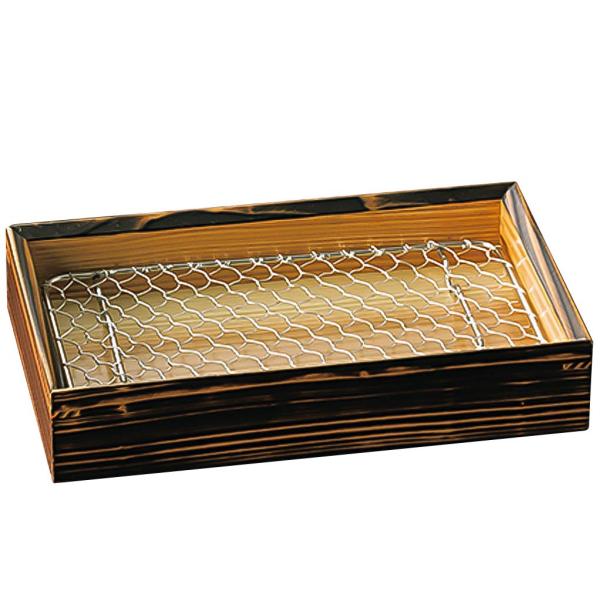 【ご購入後の当店からの連絡はご登録のメールアドレスに通知いたします。必ずご確認ください】【商品概要】杉の木目が楽しめる焼杉の天ぷら盛皿。[サイズ]約20×12.4×高さ4cm、(ステンレス目皿)約18.2×10.5×高さ1.5cm【商品説明...