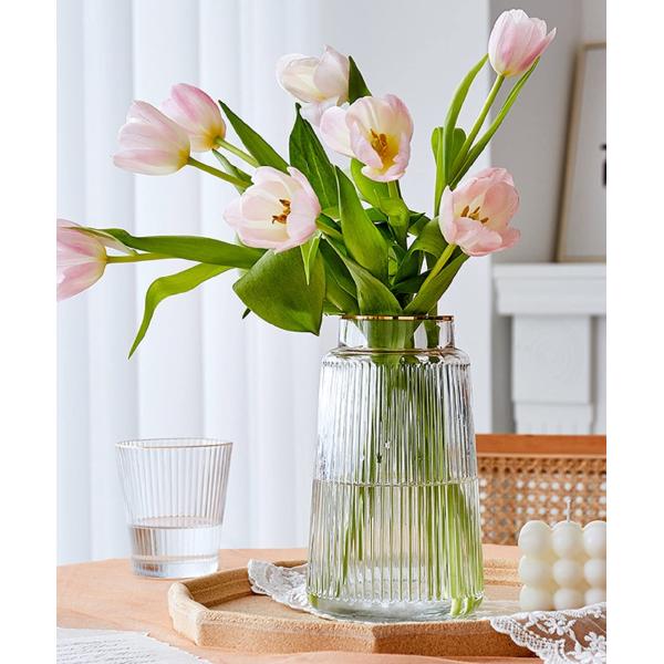 【ご購入後の当店からの連絡はご登録のメールアドレスに通知いたします。必ずご確認ください】【商品概要】サイズ:小高さ：19.5cm 、中高さ：25cm 大高さ：30cm素材：ガラス 色：クリア、グレー安定感が抜群でどんな花にも合うガラス花瓶で...