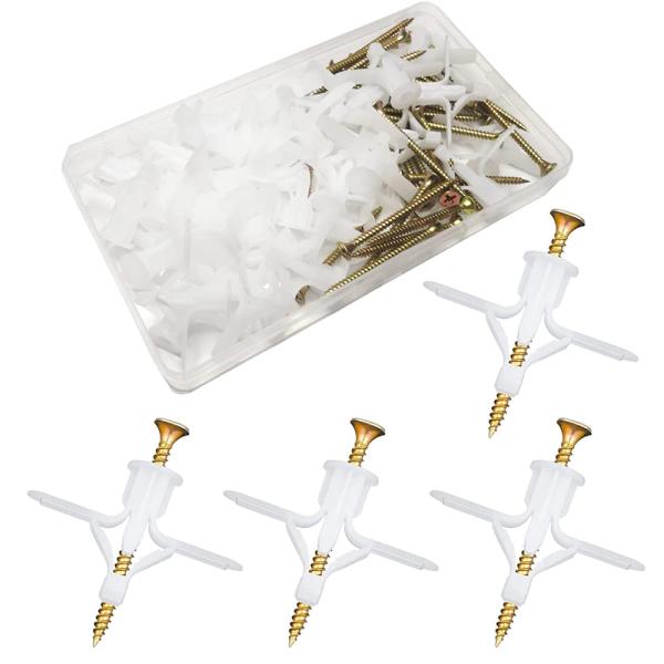 【ご購入後の当店からの連絡はご登録のメールアドレスに通知いたします。必ずご確認ください】【商品概要】パッケージ: 石膏ボードの壁プラグ 50 個、ネジ 50 個。ネジのサイズ: M8 x 6cm。十分な量でさまざまなニーズに対応できます。材...