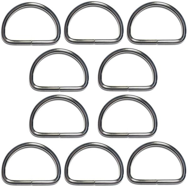 【ご購入後の当店からの連絡はご登録のメールアドレスに通知いたします。必ずご確認ください】【商品概要】サイズ：幅 内径 15mm/高さ 内径最大値 11mm/線材の太さ 2mm材質：材質 鉄/カラー シルバー 10個Dカンは英数字の「D」の形...