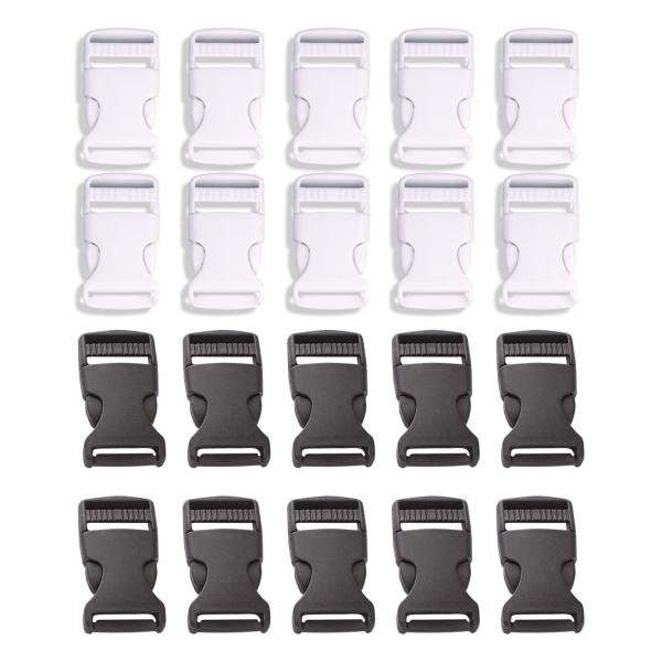 【ご購入後の当店からの連絡はご登録のメールアドレスに通知いたします。必ずご確認ください】【商品概要】セット： 10黒と10白素材：プラスチック対応テープ幅：25mm【使用?】鞄、荷物、アウトドア用品、ソファ内蔵バックルなどに適しており、幅広...