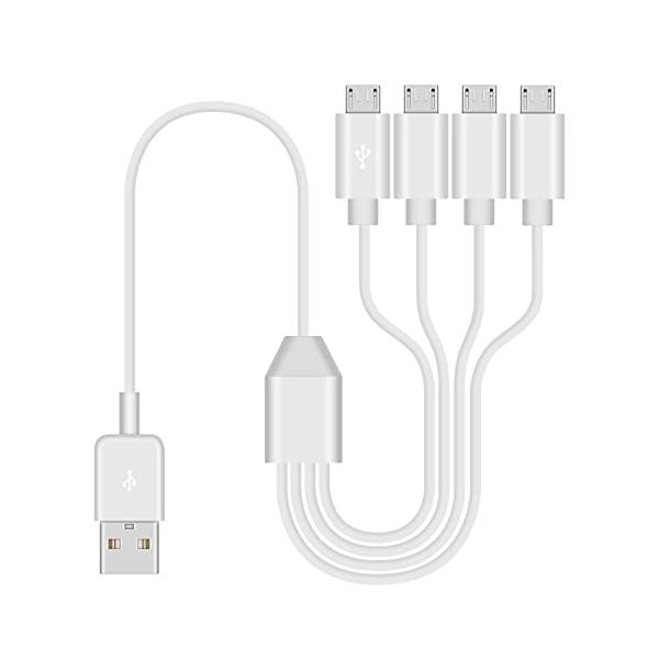 【ご購入後の当店からの連絡はご登録のメールアドレスに通知いたします。必ずご確認ください】【商品概要】マイクロUSB充電ケーブル: USB 2.0オス to 4X Micro USBオス、マイクロUSBポート付き製品と広く互換性があります。M...