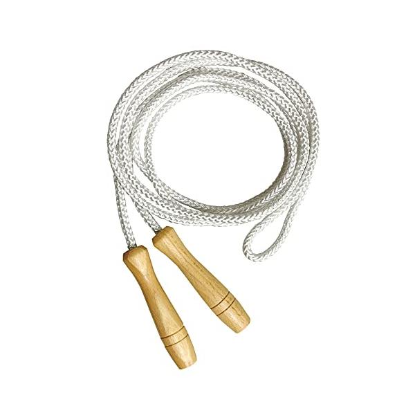 【ご購入後の当店からの連絡はご登録のメールアドレスに通知いたします。必ずご確認ください】【商品概要】6mmφ8打ポリエステルロープ最大全長約2.7m木製グリップ長さ調節できません。【商品説明】回転に適した重さとやわらかさを兼ね備えた8打ロー...