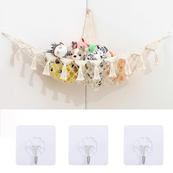 【ご購入後の当店からの連絡はご登録のメールアドレスに通知いたします。必ずご確認ください】【商品概要】【商品仕様】：サイズ：100cm*100cm*140cm。材質：コットン。パッケージ内容：収納ネット*1個*粘着フック付き *3個。【改良版...