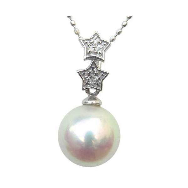 ネックレスペンダント あこや真珠 pt900 プラチナ ネックレス ダイヤモンド ジュエリーあこや真珠の魅力は何といっても上品かつ優しさのある輝きです。色は日本人の肌になじみやすいピンクホワイト系です。二つの星モチーフがキュートな印象です。...