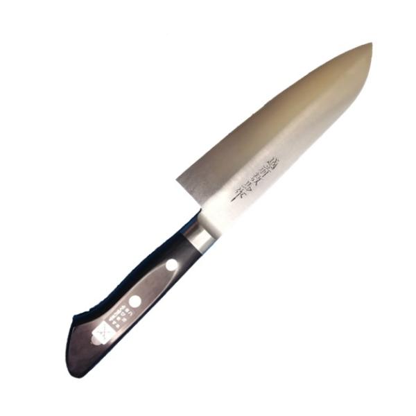 日本製　越前数馬作　全鋼　本焼三徳包丁　三徳包丁　170ｍｍ　本通し　黒合柄　共口金刃が滑る感じがなく鋭く切れ　研ぎやすいので常に良い切れ味を保持し易い包丁です。昔ながらの鋼製包丁です。　　　　　　　　　　　　　　　　　　　　　　　　　　　...