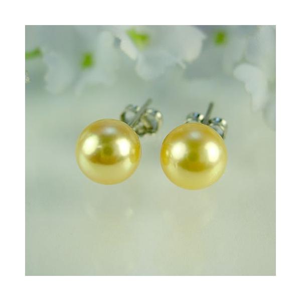 商品番号：mp75k材質：IPチタン中石：国産アコヤパール（ゴールド染）珠サイズ：7.5mm上〜8.0mm下ポストの長さ：約11mmポストの太さ：約0.8mm専用ケース付き