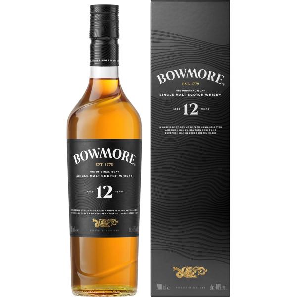 ボウモア 12年BOWMORE 12 yearsボウモア蒸溜所を代表するシングルモルト。バーボン樽とシェリー樽での熟成モルトをブレンド。ドライなスモーキー感と柔らかなフルーティーさが見事に調和している。全体に温かみ、甘美さがあり、強く優美な...