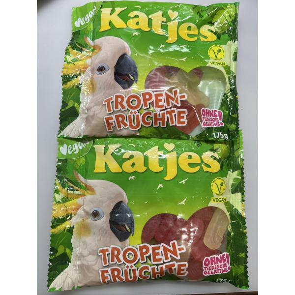 大容量175ｇ×2個セット【海外限定日本未販売】Katjes＊Tropen-Fr〓chte 175g カッチェスカッチェスはハリボーに次いでドイツ第2位のシェアを誇る世界的グミブランドです。＊ 100%ヴィーガン＊ 動物性成分?合成着色料?...