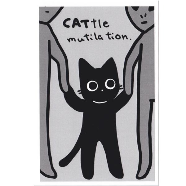 無表情な黒猫の可愛さあふれる、chacoさんのポストカードです！story of a black cat who will be happy.