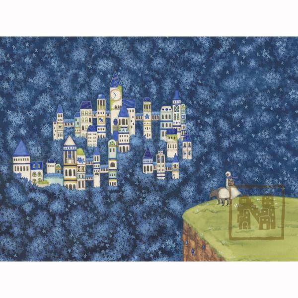 ラピスの丘と色鉛筆forget-me-not blue色から生まれた街。空想の街をテーマにレトロで温かみのある水彩画を描く空想街雑貨店さん。圧倒的な作品数の中から、きっとあなたにぴったりの風景が見つかるはずです！