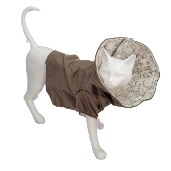 ●ネッカーフリーウェア●皮膚病やアレルギーで皮膚に痒みを感じたり、皮膚を保護したい猫用の保護服です。猫達のため、mintosu shop様が一着ずつ丁寧に縫い上げてくださっています。-----mintosu shop様より-------エリ...