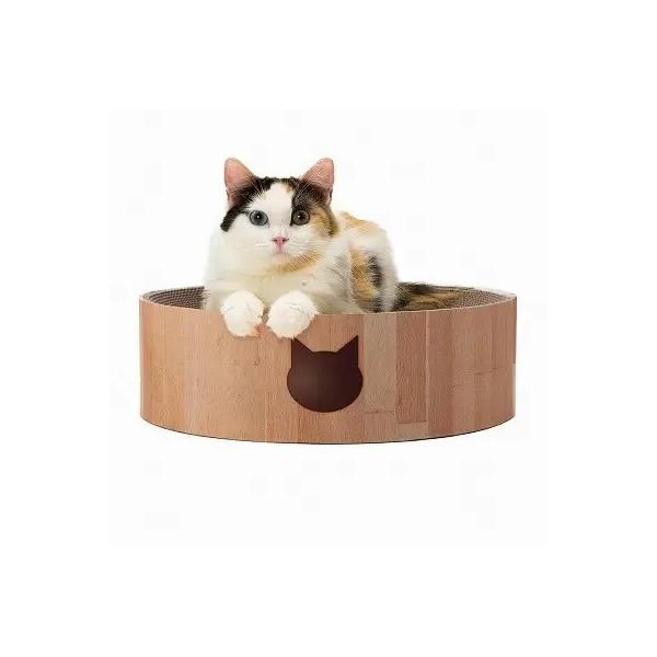 猫のカラダにぴたりとフィット。猫が入りたくなるすり鉢構造のつめとぎベッド。つめとぎ部分は交換できます。つめとぎダンボール部分は、優しいカーブを描く、すり鉢構造になっています。猫のやわらかいカラダにぴたりとフィットするので、寝心地抜群。まんま...