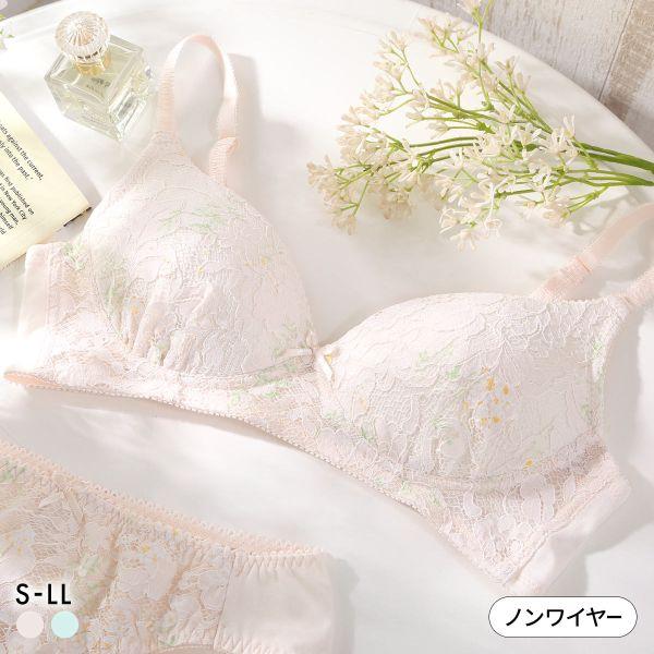 □関連キーワード260306 ブラ 下着 3/4カップブラジャー 女性用 ノンワイヤーブラジャー ワイヤレスブラ ワイヤーなし ノーワイヤー ストレスフリー かわいい 可愛い 小さいサイズ 小胸 プチ胸 プチバスト 小さめ 花柄 フラワー柄...