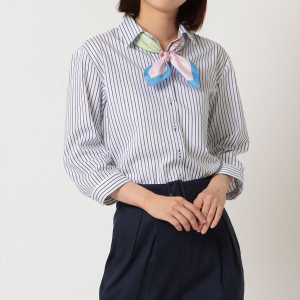 【発売日：2023年03月24日】◇LENZING(TM)ECOVERO(TM)◇オーストリアの繊維メーカーレンチング社が開発した、サステナブルなレーヨン素材を使用したシャツ。はっきりとしたネイビーストライプ柄がスタイリッシュなスキッパー衿...