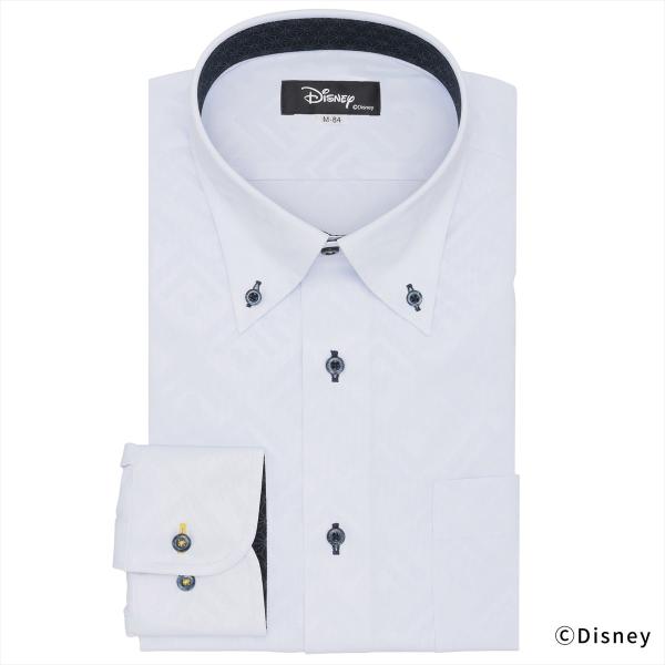 【発売日：2025年10月03日】◇　ディズニーデザインシャツ　◇ミッキーマウスをデザインに取り込んだお洒落なワイシャツ。ビジネスシーンを華やかに彩ります。【幾何学柄×ミッキーマウスデザイン】ミッキーマウスモチーフに山型の幾何学柄を使用した...