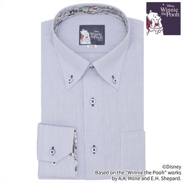 【発売日：2026年03月06日】【くまのプーさん / Winnie the Pooh】100エーカーの森に住む「くまのプーさん」デザイン別生地を台衿内側・カフス裏側に配置したシャツ。ビジネスシーンにもなじみやすいデザインに仕上がりました。...