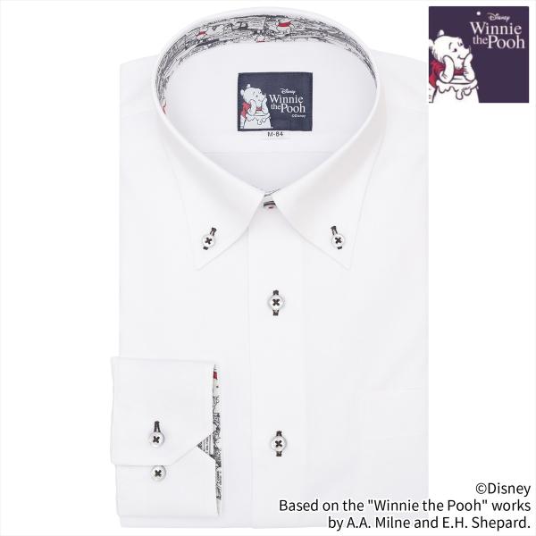 【発売日：2026年03月06日】【くまのプーさん / Winnie the Pooh】100エーカーの森に住む「くまのプーさん」デザイン別生地を台衿内側・カフス裏側に配置したシャツ。ビジネスシーンにもなじみやすいデザインに仕上がりました。...