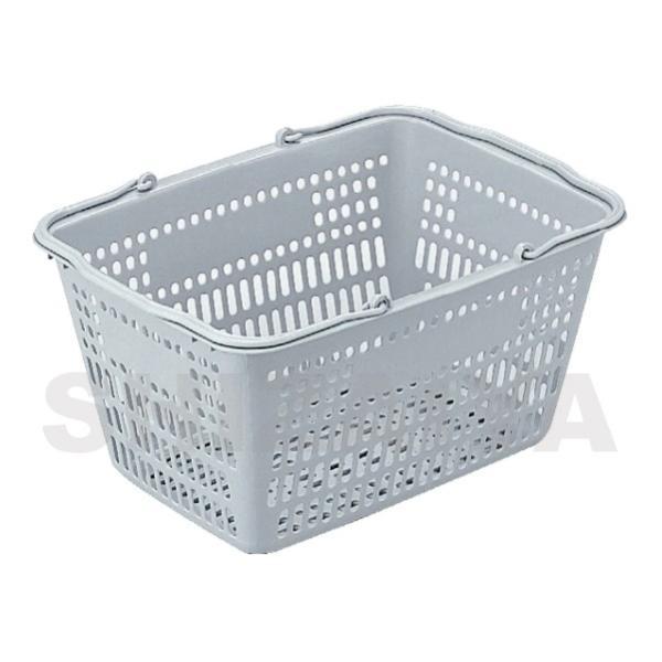 ●サイズ・容量・材質/外寸：473×356×262mm　内寸：441×324×240mm　有効内寸：363×224×240mm　内容量：27.2L　材質：PP●オプション：専用スーパー篭台車、サンショップトレー　●底面形状：網目その他　●ネ...