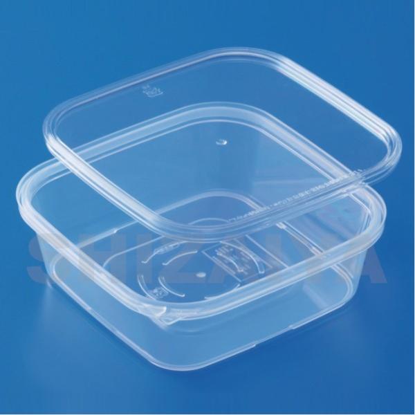 ●サイズ・容量・材質/外寸：□149×49mm　有効内寸：□122×36mm　内容量：055L　材質：本体PP　フタPS●使用例：白子(真鱈)用ワンウェイ出荷容器　●備考：開封バンド方式　●送料無料出荷単位300　●メーカー：三甲　●メーカ...